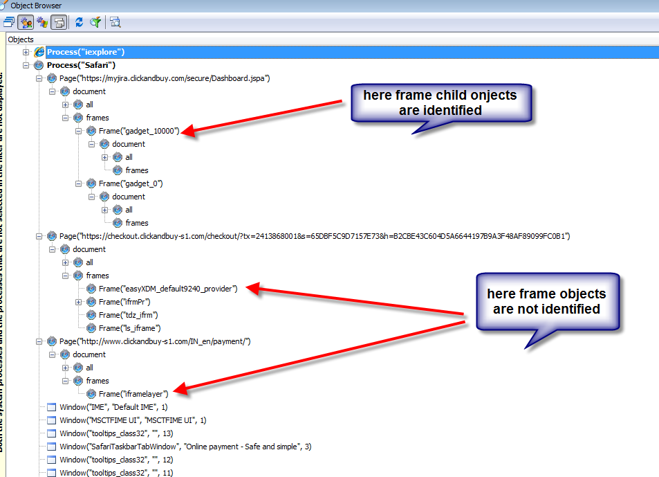 Unable To Identify Frame Objects In Safari By Testcomplete Smartbear Community