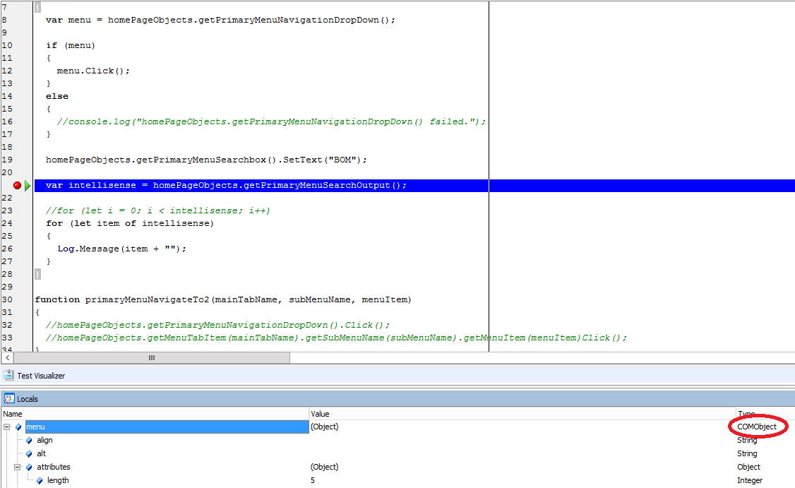 Why Is My Javascript Test Showing Comobjects Not Html Smartbear Community