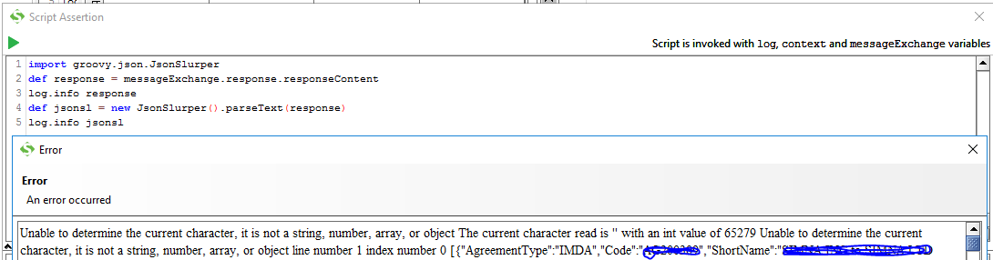 Jsonslurplergetting Error While Parsing The Json Response Smartbear