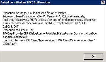Failed to initialize the tfs api library | SmartBear Community
