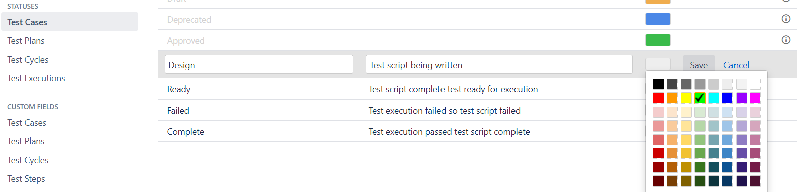 Zephyr Scale Test Case Statuses Field Configuration Smartbear Community