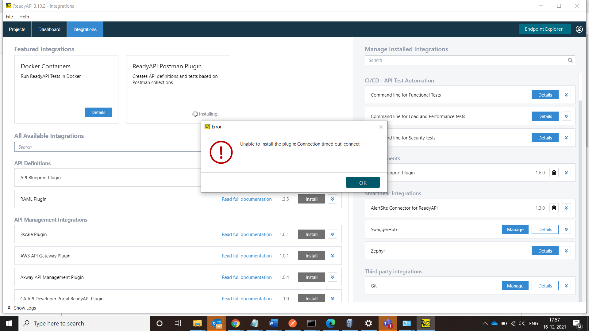 Not able to install Postman plugin | SmartBear Community