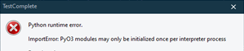 ImportError: PyO3 modules may only be initialized once per interpreter process. | SmartBear ...