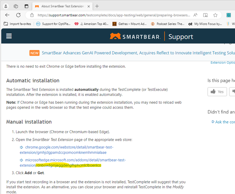 Testcomplete Not Recognizing Test Extension After Update To Version 1559 Smartbear Community